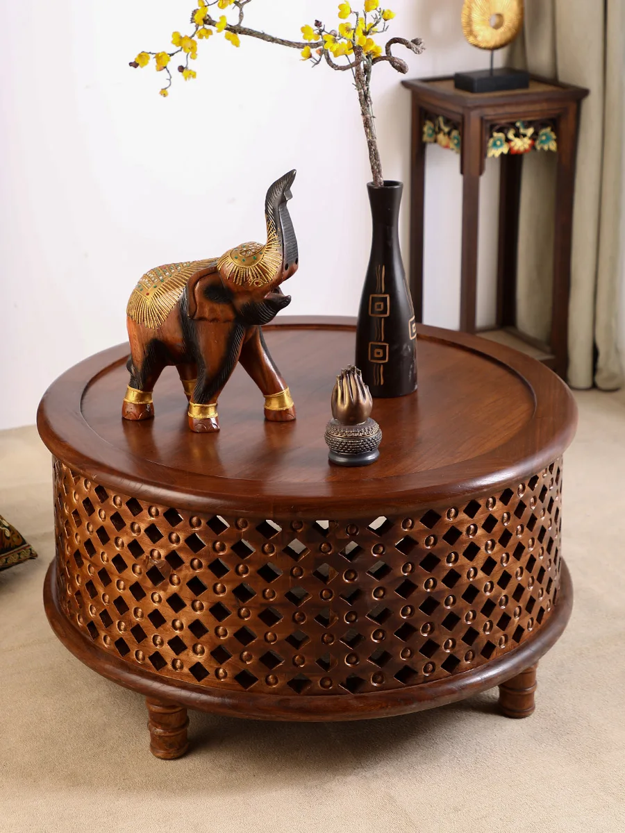 Thai-Furniture-Tea-Table-Southeast-Asian-Style-Old-Elm-round-Tea-Table ...