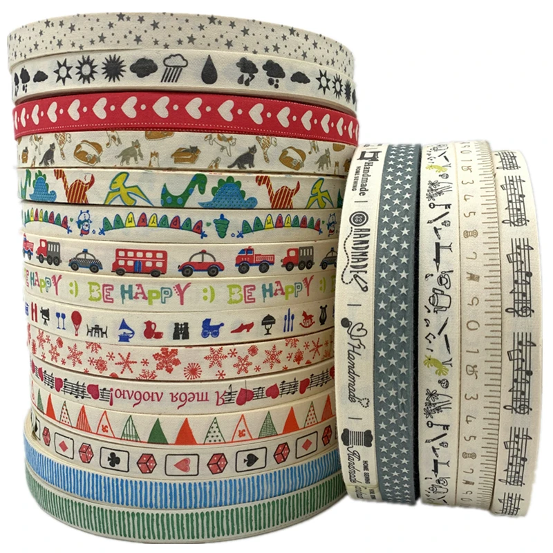 5yards-Lot-15mm-Cotton-Ribbon-Handmade-Design-Printed-Ribbon-For ...