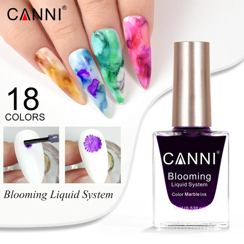CANNI 15Ml Blooming น้ำสีภาษาโปลิชคำ Air แห้งควันการออกแบบเล็บ Blooming เล็บ Liquid Venalisa ภาพ ...