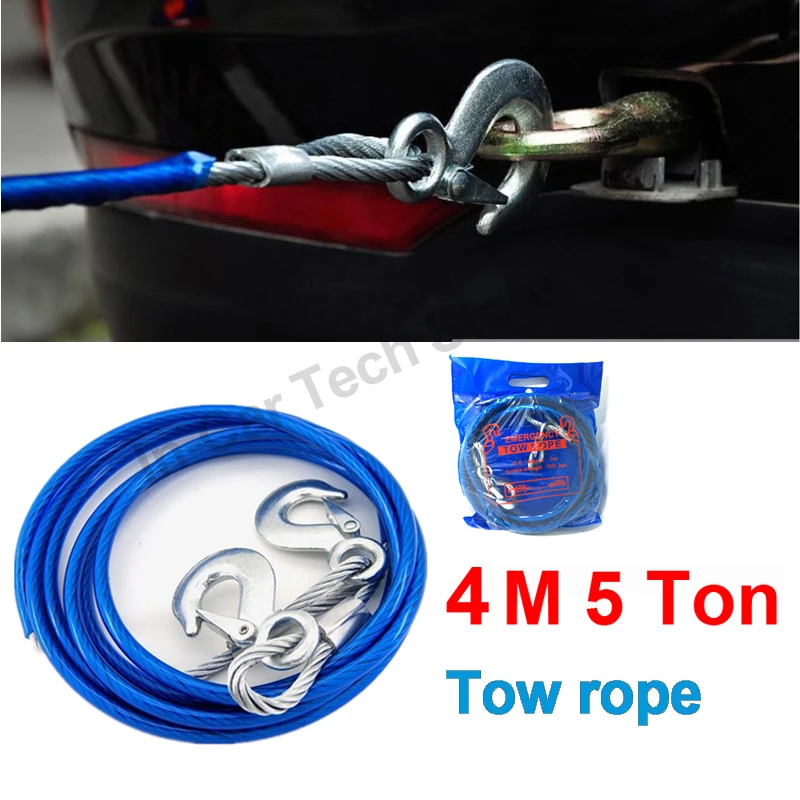 Gancho de acero de alta resistencia para remolque de coche, cuerda de remolque de emergencia ...