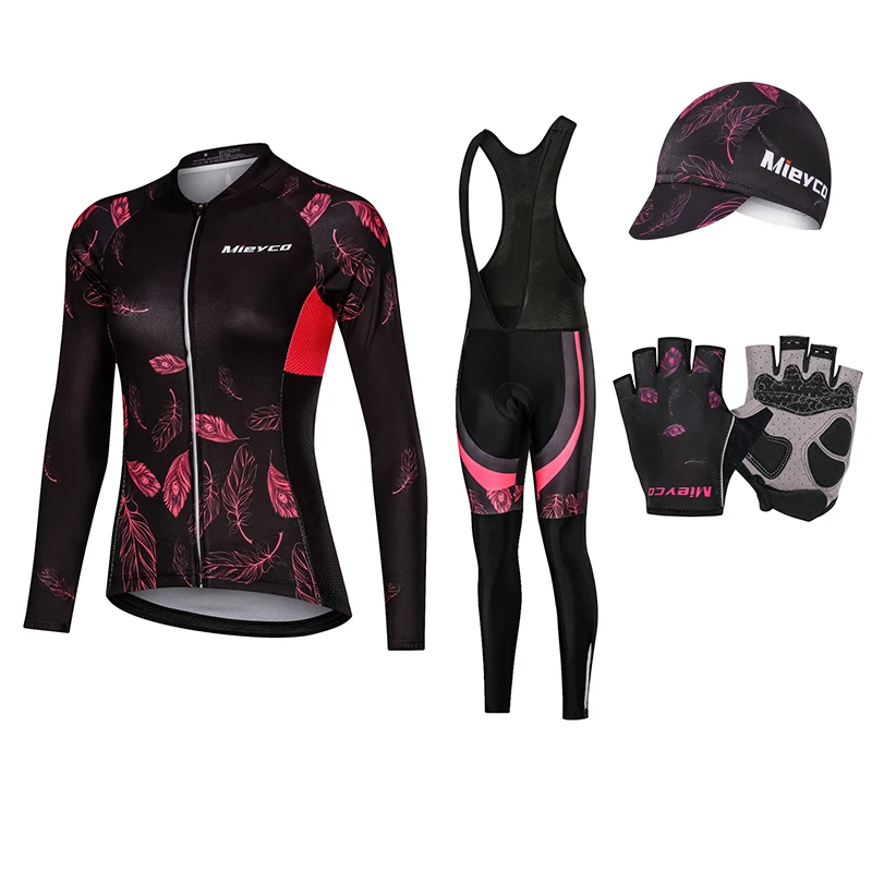 Women Cycling Jersey Suit Bicycle Clothes Female Ciclismo Long Sleeves ...