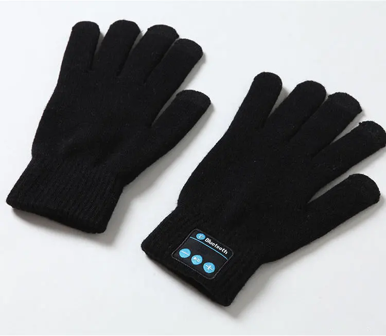Knitted Wireless Bluetooth Gloves Women Men Winter Knit Warm Mittens ...