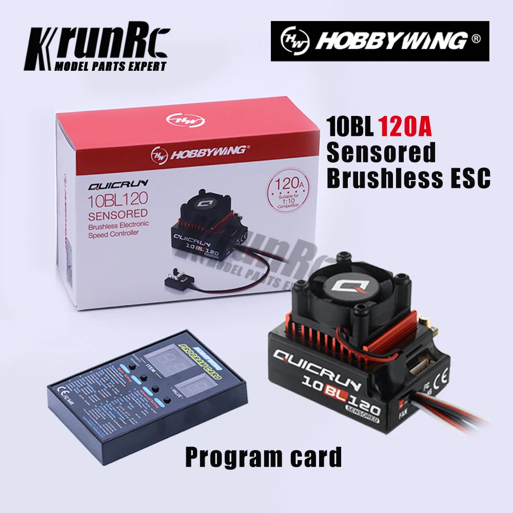 Hobbywing QUICRUN 10BL120 сенсорный 120A бесщеточный ESC Регулятор скорости для 1/10 1/12 RC ...