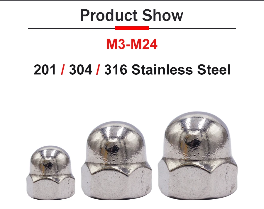 ECROU,WHITE-M20--Écrou de gland M3 M4 M5 M6 M8 M10 M12 M14 M16 M18 M20 M22 M24 201-304-316, 1 50 ...