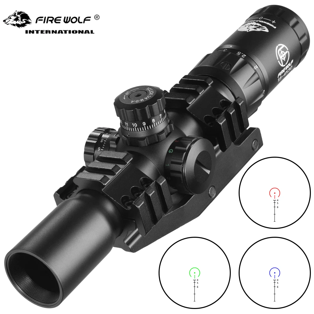 Fogo Lobo 1.5-4x30 Caça Tactical Rifle Óptico Scope Com Vermelho Verde ...