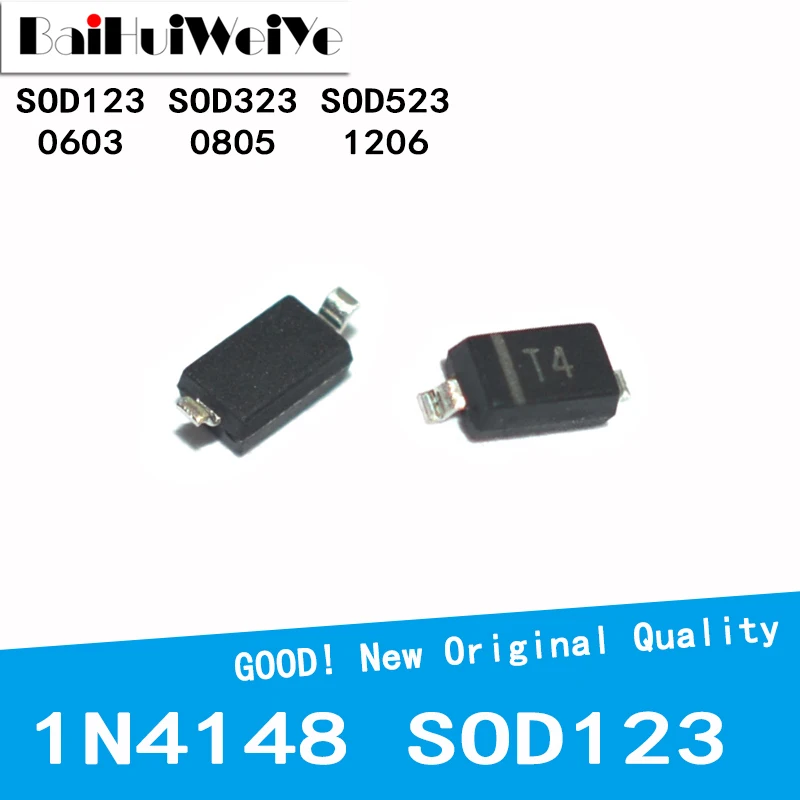 100PCS-Lot-1N4148-1N4148W-IN4148-High-Speed-Switching-Diodes-SOD123-1206-SOD323-0805-SOD523-0603 ...