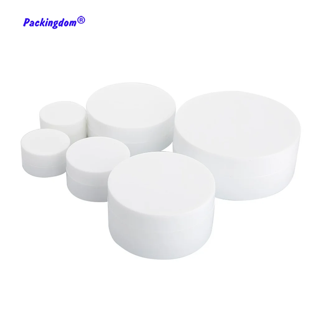 10pcs Cream Container White Plastic Jar Empty Refill Cosmetic Packaging ...
