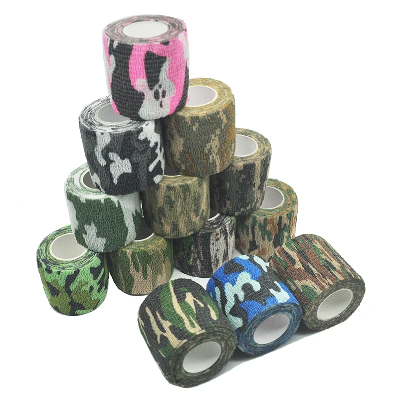 4.8m Camouflage Elastic Bandage Hunt Disguise Elastoplast Wrap Tape ...