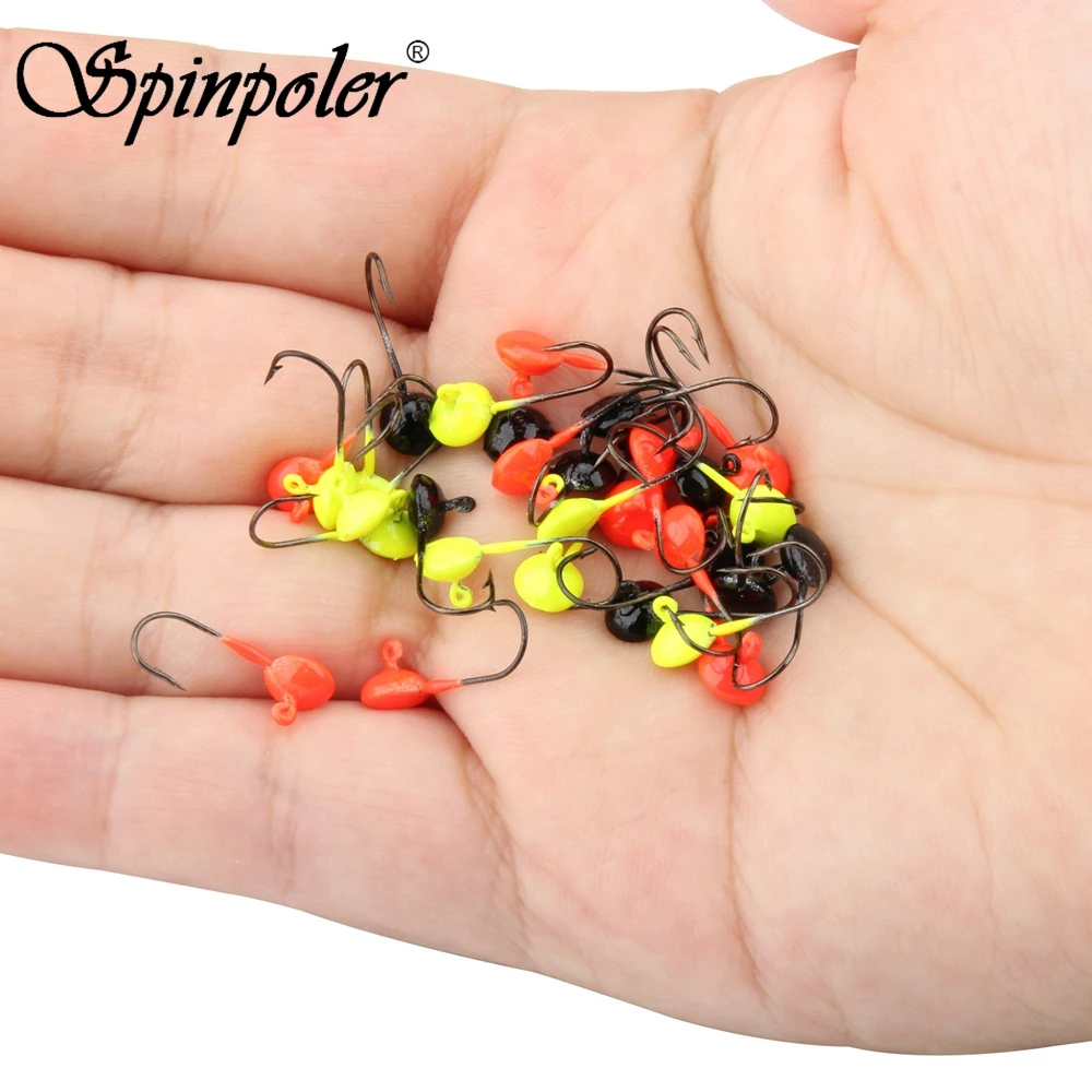 Spinpoler 10pcs/Lot 0.5g/0.7g Mini Lead Jig Head Winter Ice Fishing ...