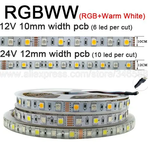 5m 12V 24V DC 5050 RGBW 4in1 RGBW 5in1 RGBCCT LED Strip 60leds/m Double Row RGBW 120leds/m ...