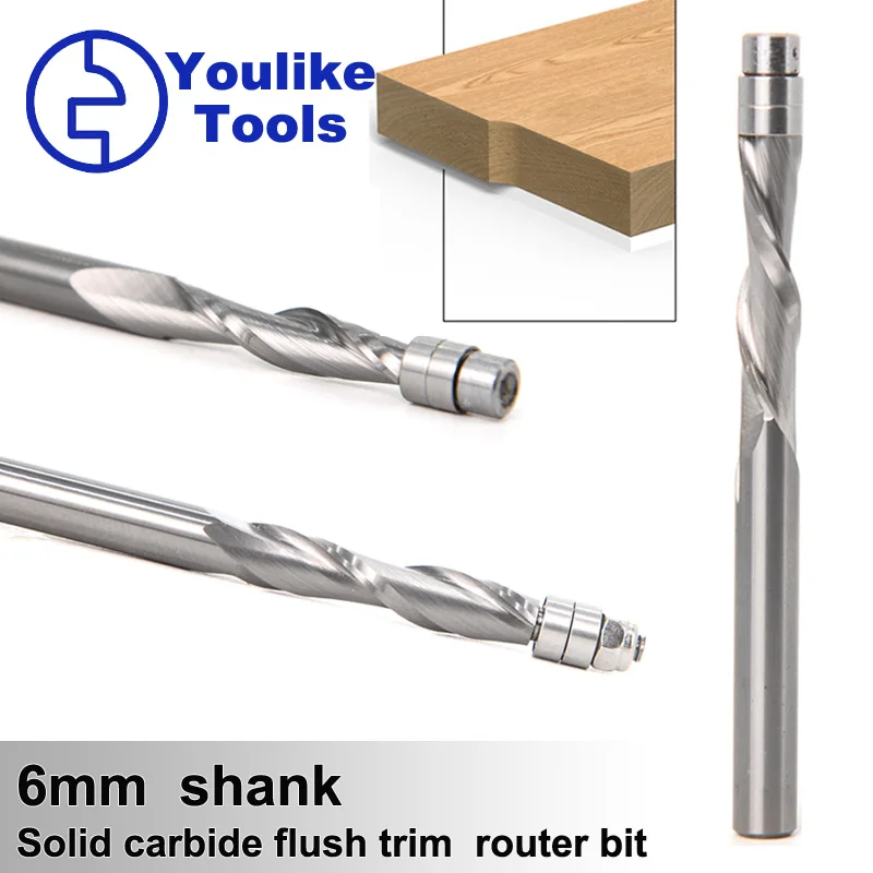 Solid Carbide Bearing Guided Two Flute Flush Trim Router Bits Wood ...