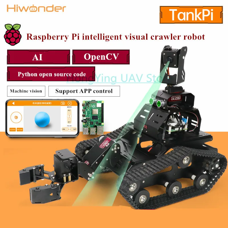 Lobot Raspberry Pi 4 Model 4b/4g Crawler Robot Tankpi Programmable ...