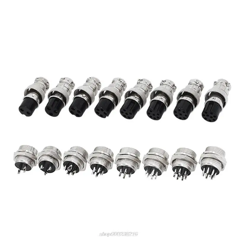 GX16 2 2/3/4/5/6/7/8/9 Pin Male & Female Circular Aviation Plug Connector 16mm Metal Aviation ...
