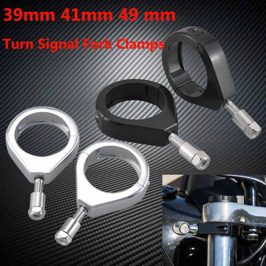 Motorcycle-Turn-Signal-Mount-Bracket-Fork-Clamps-for-Harley-Dyna-Street ...