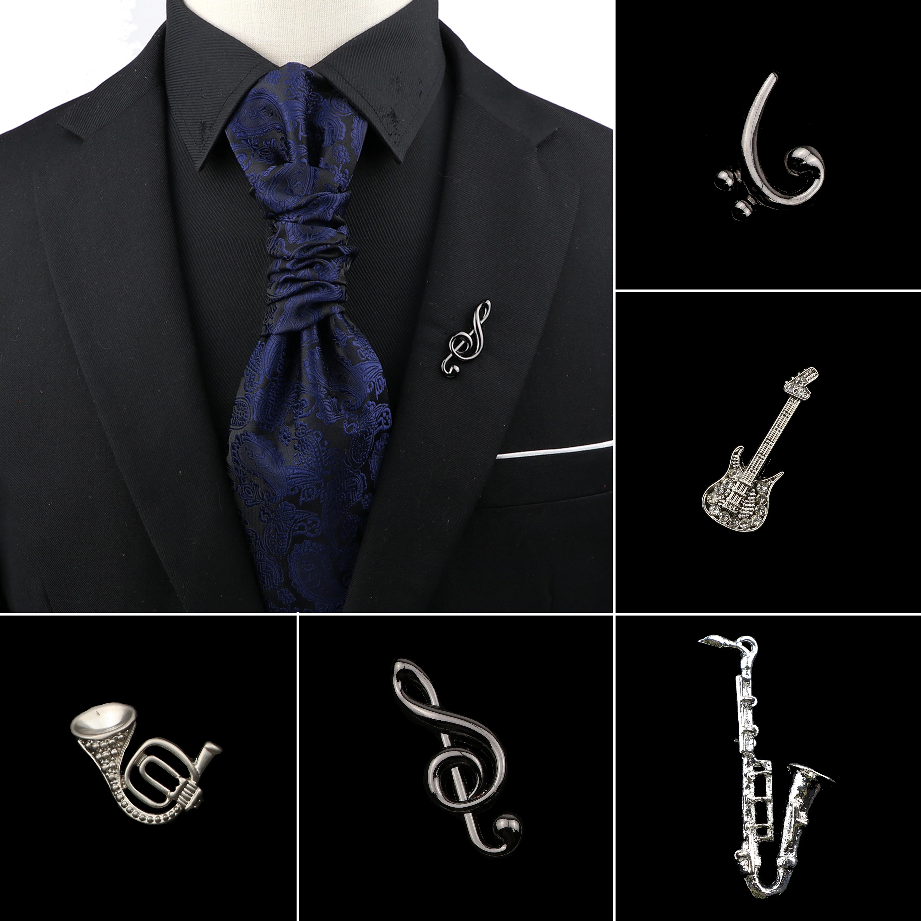Saxophone-Guitar-Brooch-Music-Note-Mini-Lapel-Pin-Men-Women-Suit-Shawl ...