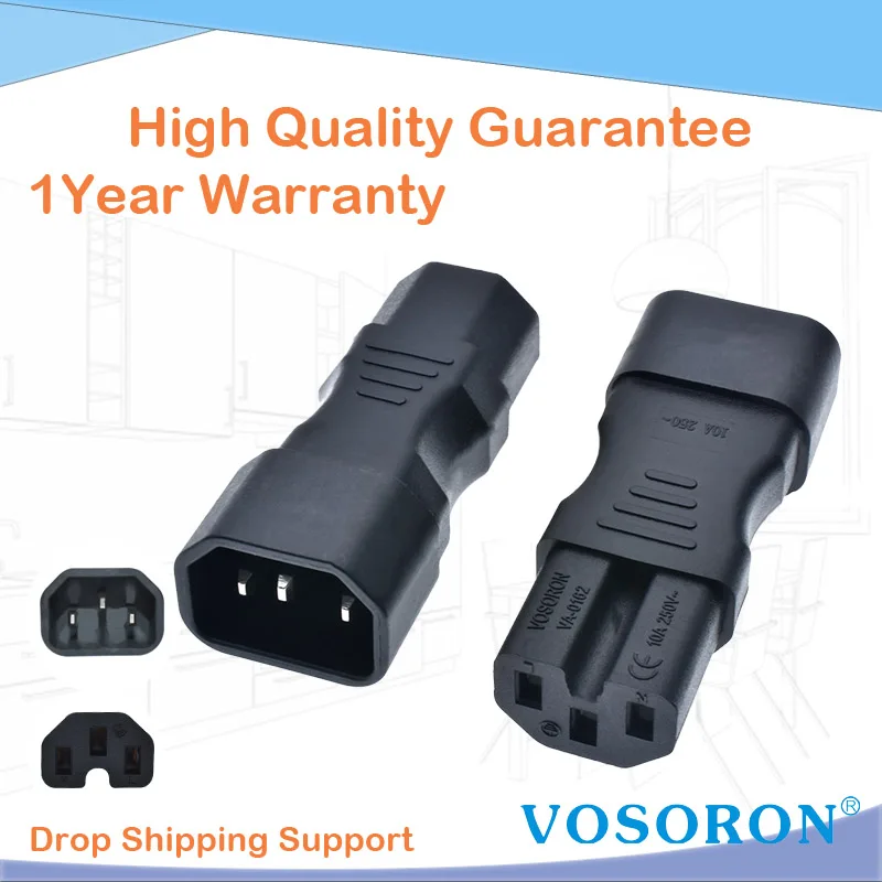 IEC 320 C13 male to C15 kettle plug female Power adapter C16 to C14 PLUG CONVERTER