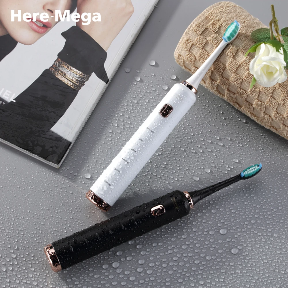 Here Mega Ultrasonic Sonic Electric Toothbrush 5 Cleaning Modes Timer ...