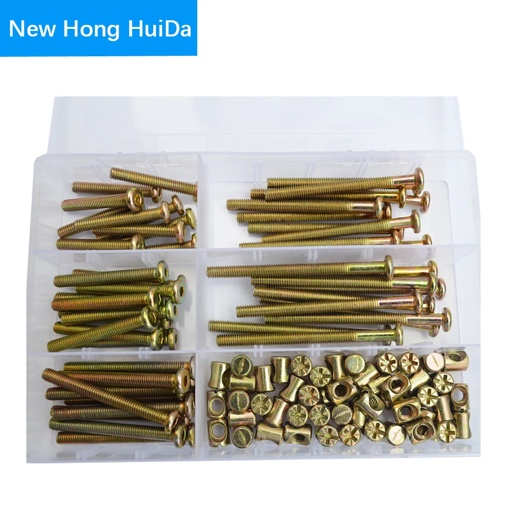 Juego de tornillos y tuercas para muebles, Kit surtido de tornillos de fijación, de acero y Zinc ...