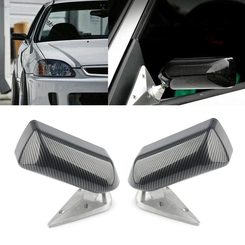 2psc-Universal-Retro-Car-Rearview-Side-Mirror-Craft-Square-JDM-Style-w ...