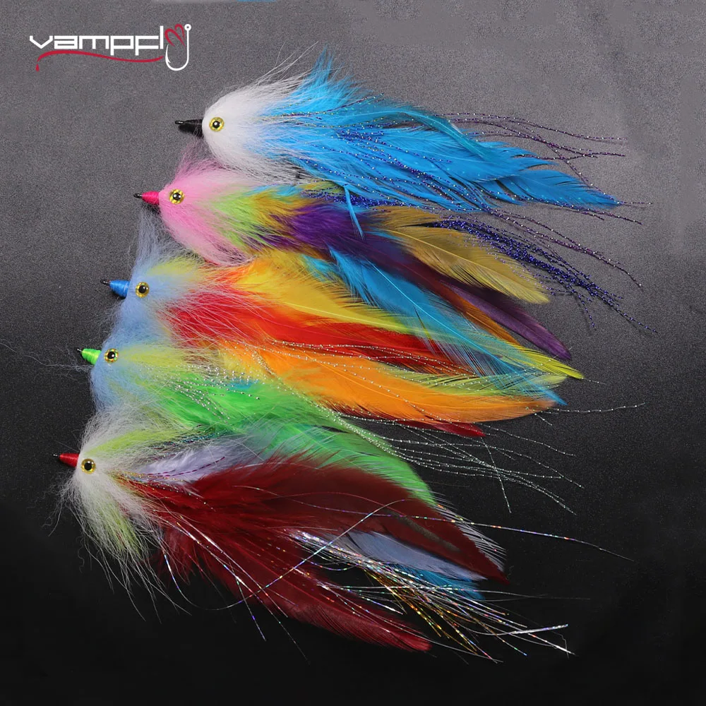 Vampfly 2pcs 2/0# Colorful Uv Lumo Fox Tail Fish Streamer Fly For Pike ...