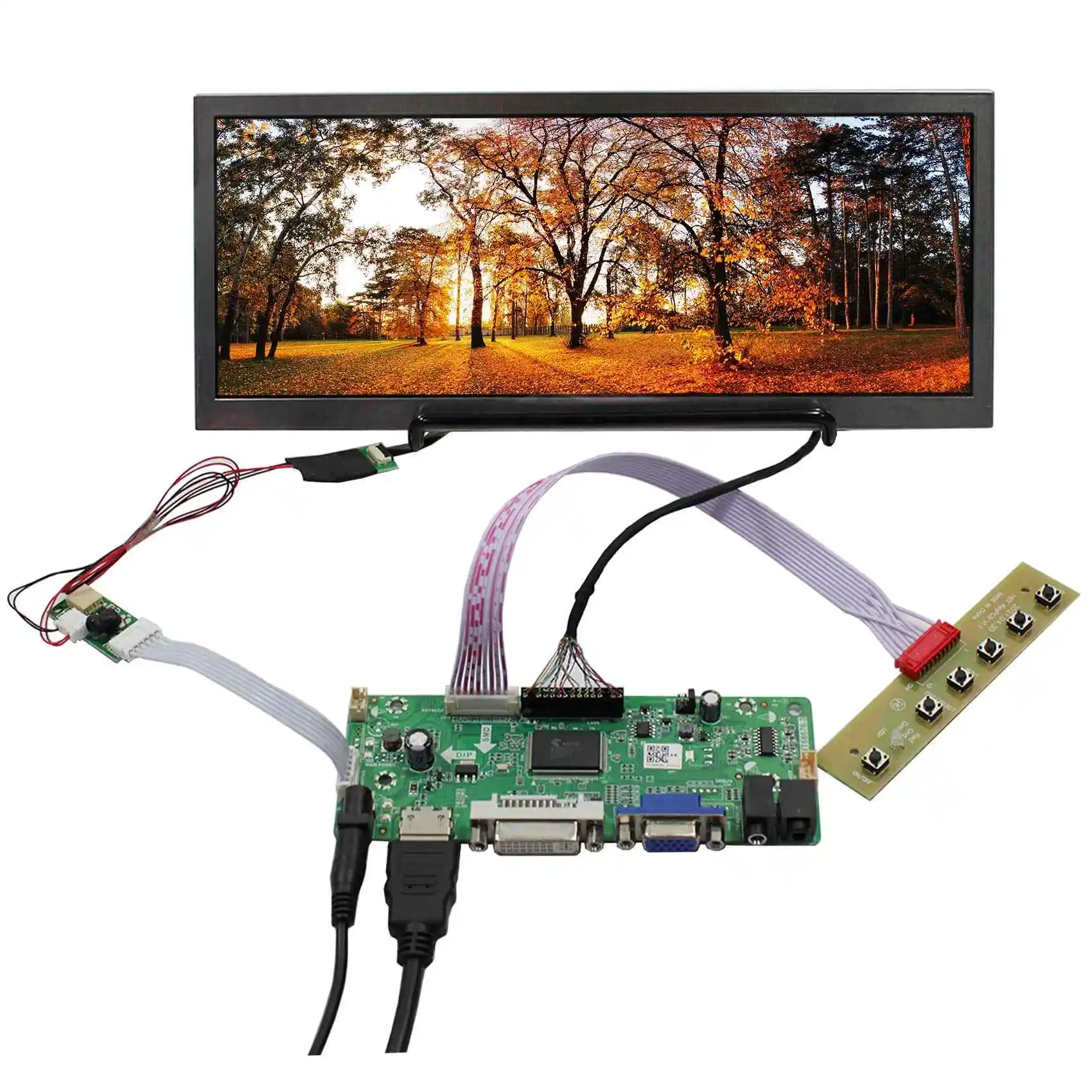 10.3 polegada ips 1920x720 brilho 850nit tela lcd com HD MI dvi vga ...
