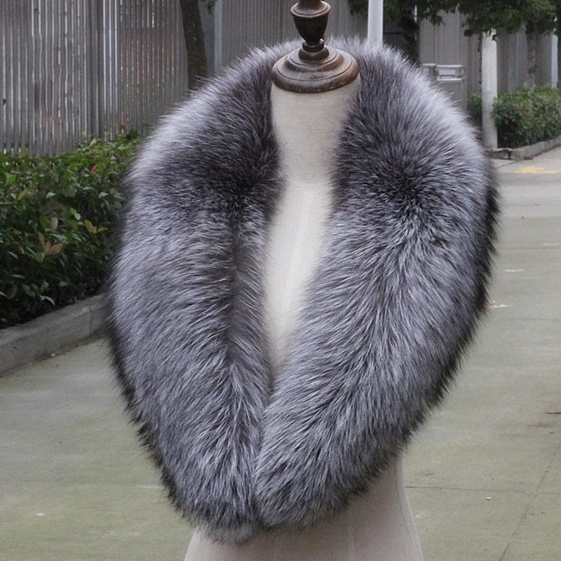 Winter-Genuine-100-Real-Silver-Fox-Fur-Scarf-Women-Coat-Keep-Warm ...