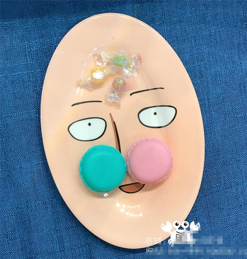 Anime Cartoon One punch man Saitama shaven Prize A Saitama Plate Dish ...