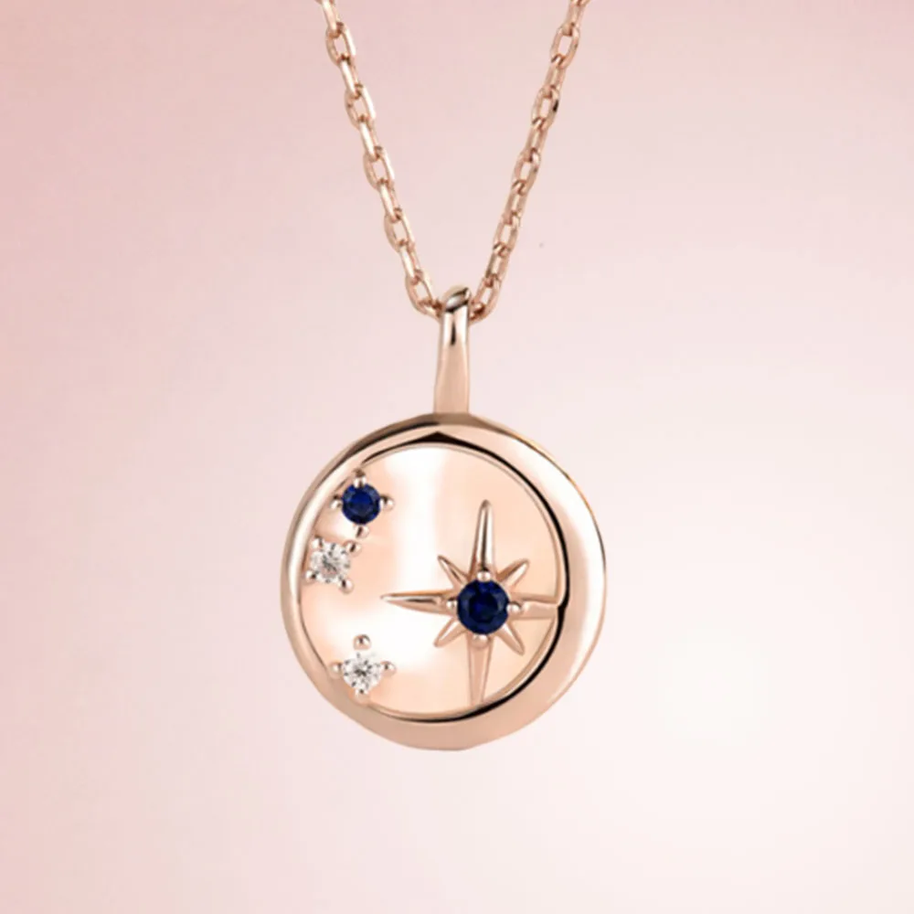 10 sets Silver 925 Jewelry Necklace Round Pendant Star Design Necklace ...