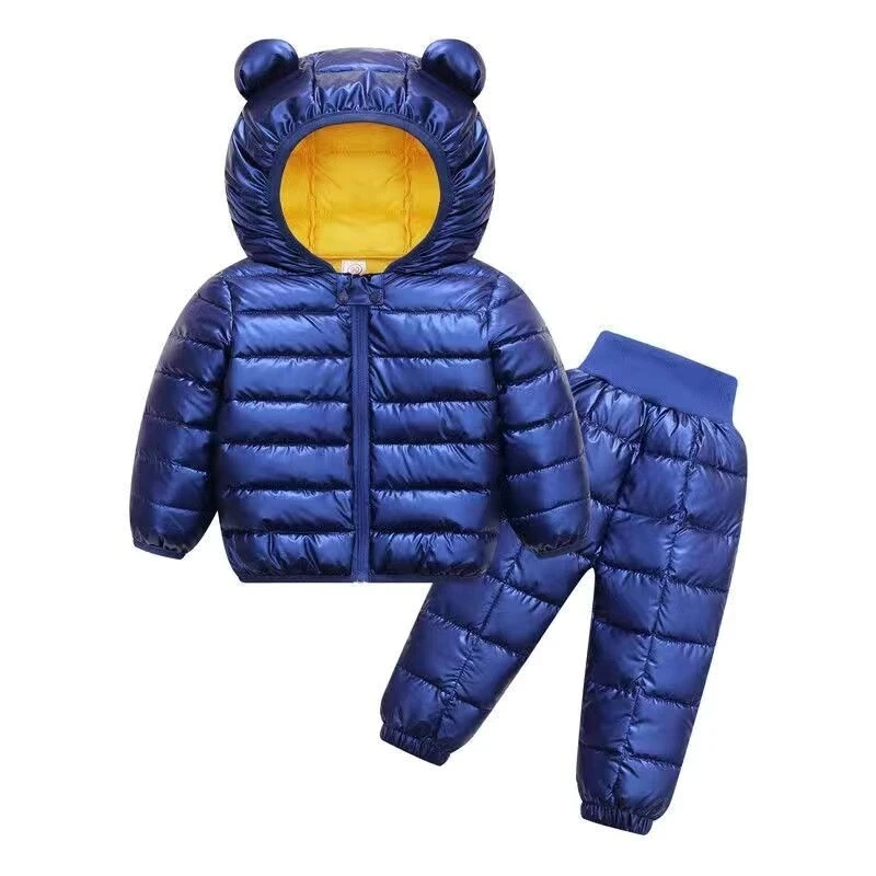 Kids Jackets+Pants Sets 2pcs Winter Autumn Boys Hooded Coat Warm Pants ...