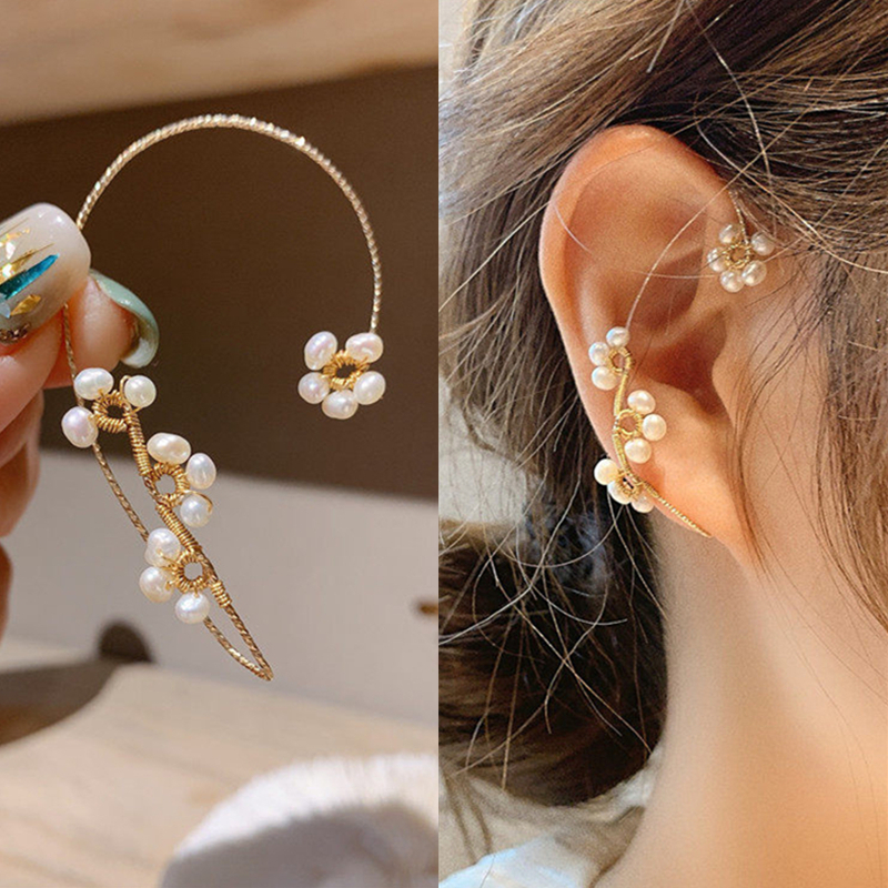 Dainty Flower Pearl Ear Wrap