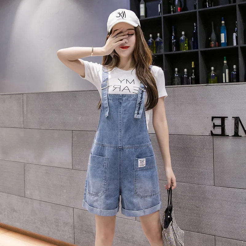 Denim Jumper Shorts Outfit