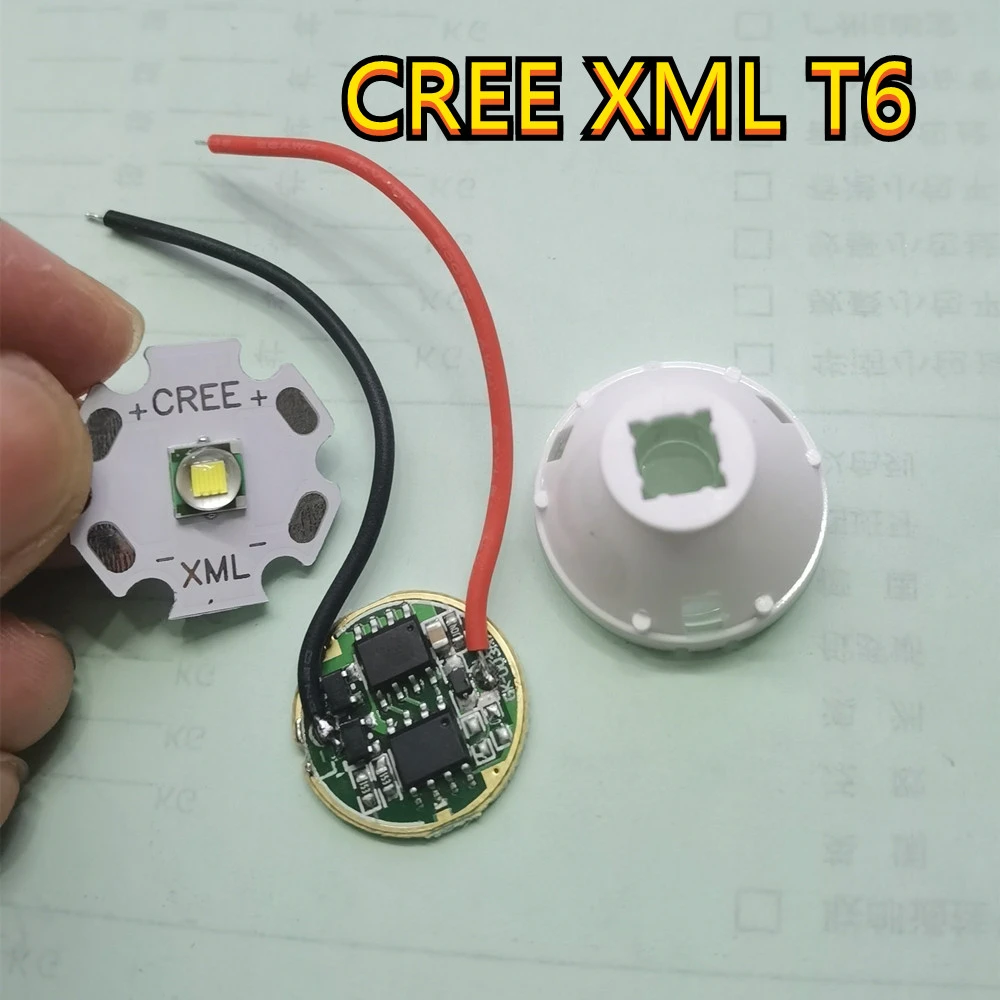 Cree Xml Xm-l T6 10w Led On 12 14 16 20mm Black/ White Pcb+ 15degree ...