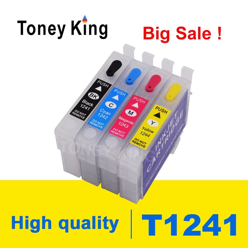 Toney rey recarga cartucho de tinta T1241 T1242 T1243 T1244 para Epson ...