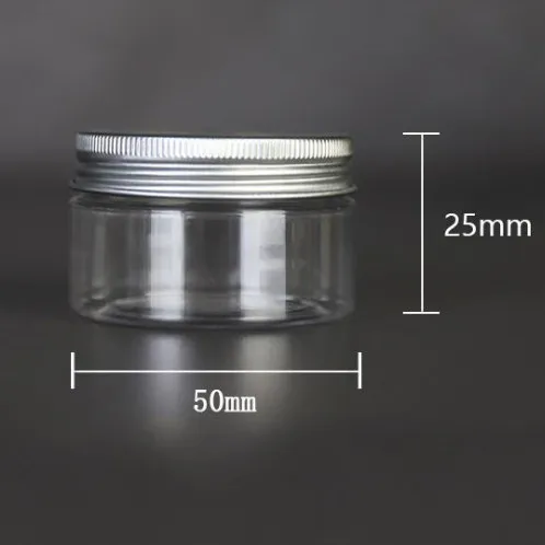 25ml Clear Plastic Cosmetic Cream Containers 25g Aluminum Lid Round ...