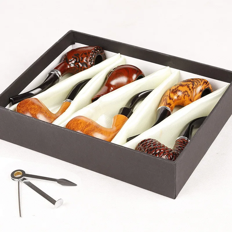 6-in-1-Smoking-Wood-Tobacco-Pipe-Gift-Box-Pack-Kit-for-Men-Mini ...