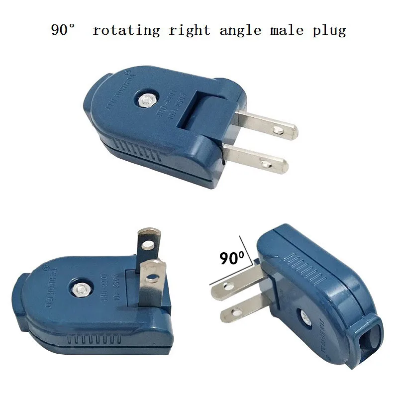 2 Pin US Plug Male Female Electric Plug Socket 10A 220V Detachable ...