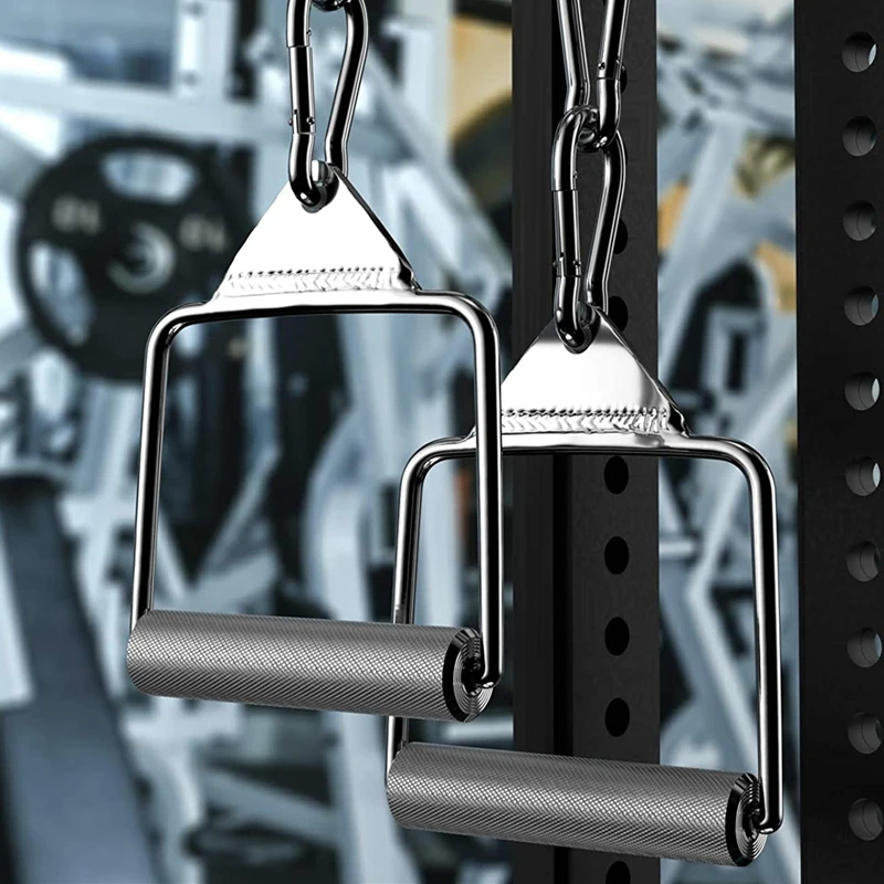 Double-D-Handle-Pulley-Cable-Machine-Attachment-Weight-Lifting-Hand ...