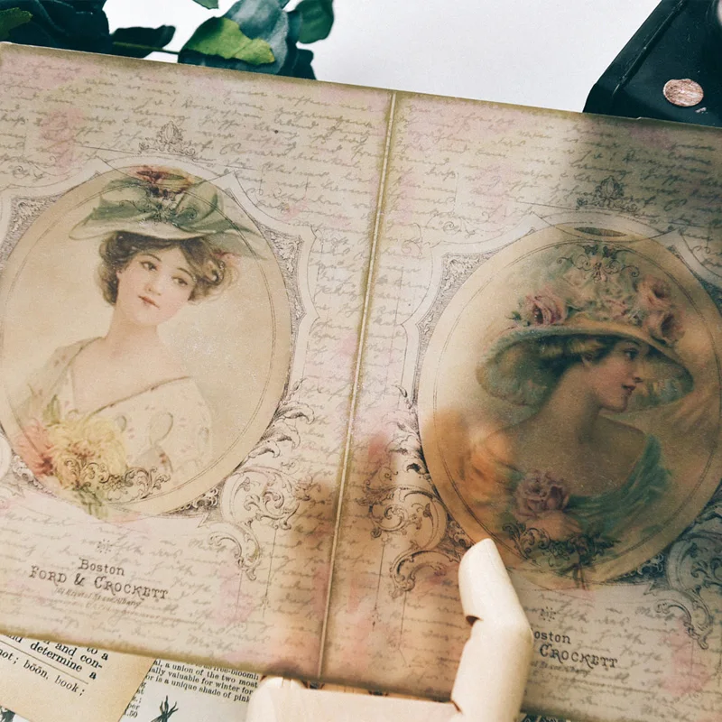 16-Sheets-Retro-Elegant-Lady-Scrapbooking-Material-Paper-Junk-Journal ...