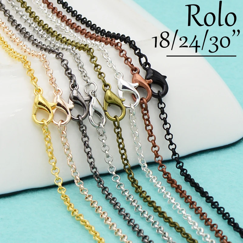 20 Pcs - 18/24/30 Inch Rolo Chain Necklaces For Women , Rolo Link ...