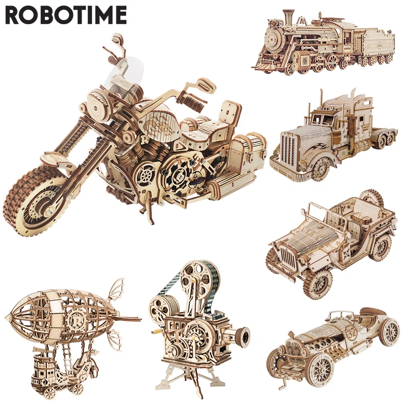 Robotime Rokr Diy 3d Wooden Puzzle Gear Model Building Kit Toys Gift For Children Teens - Model ...