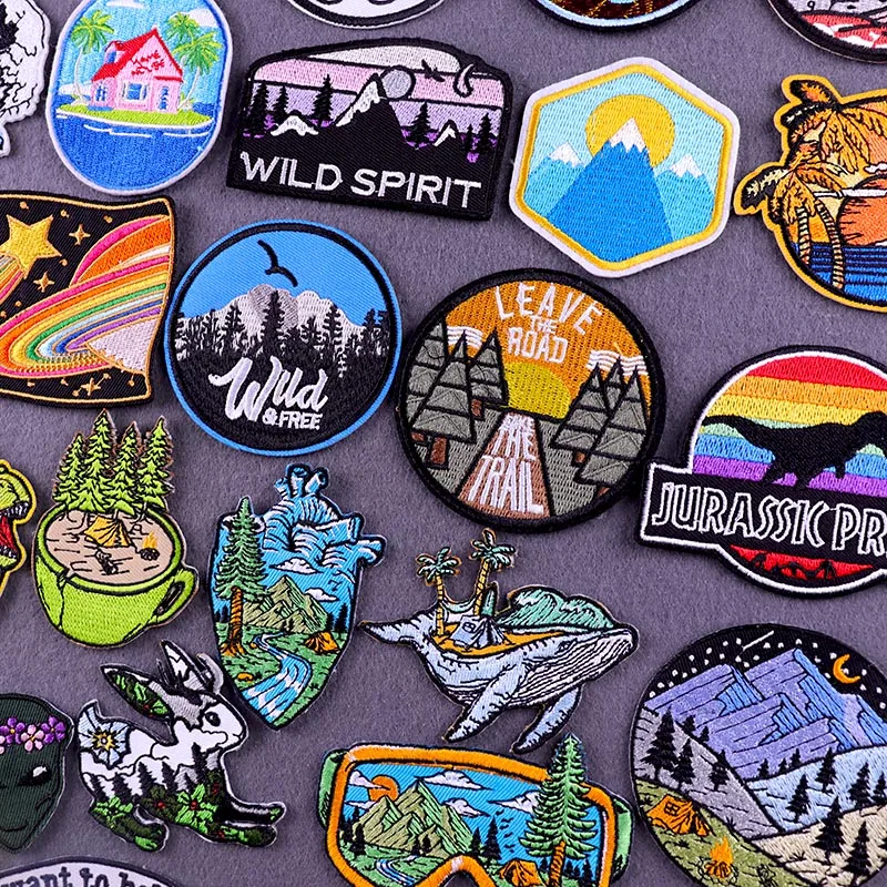 Outdoor Adventure Patch DIY Mountain Patches For Clothing Iron On ...