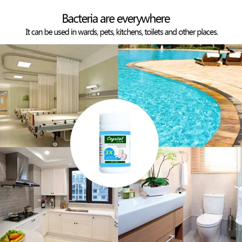 Pool Cleaning Effervescent Chlorine Tablets Accessories Clear Practical ...