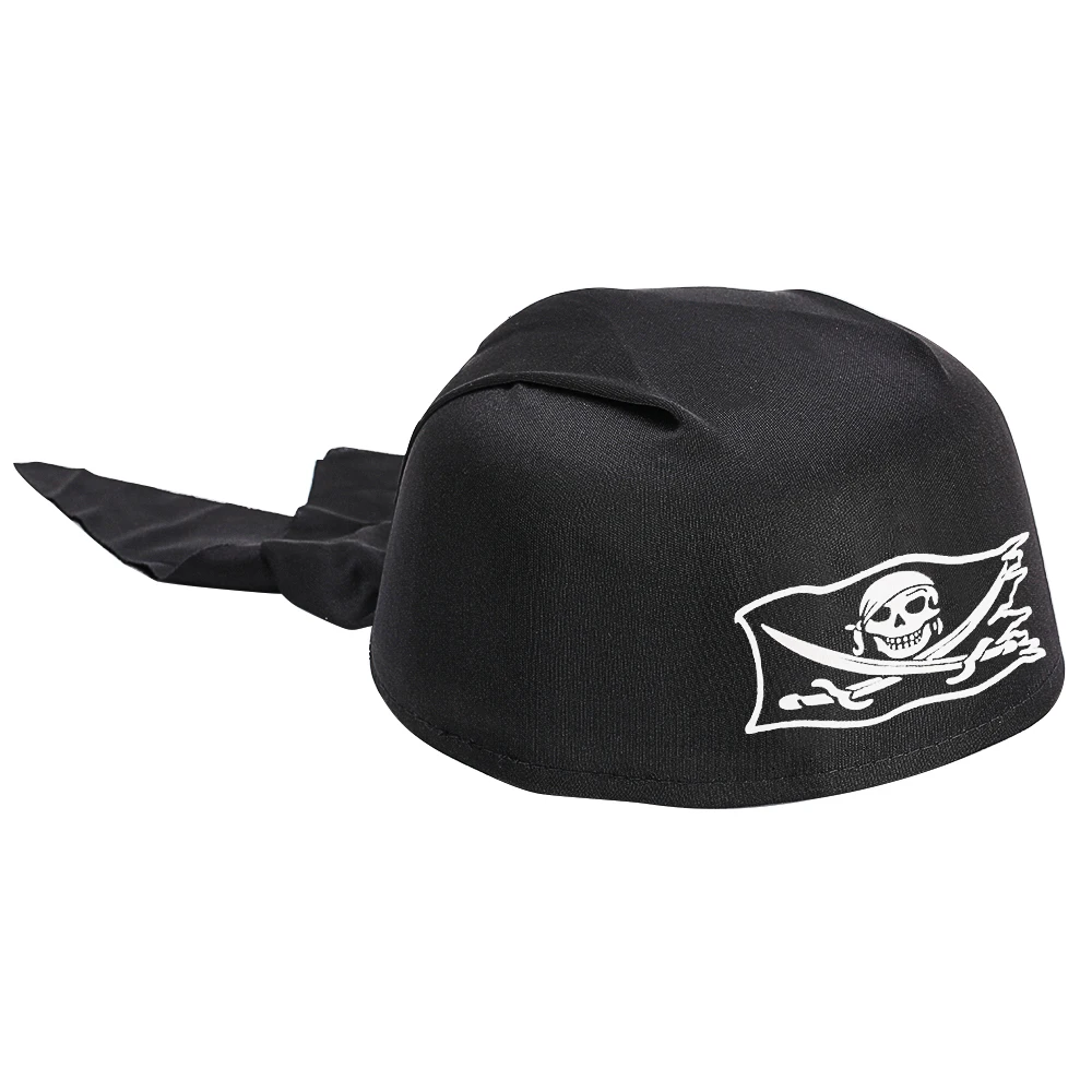 Black Caribbean Pirate Hat Double Sword Skull Halloween Crossbone ...