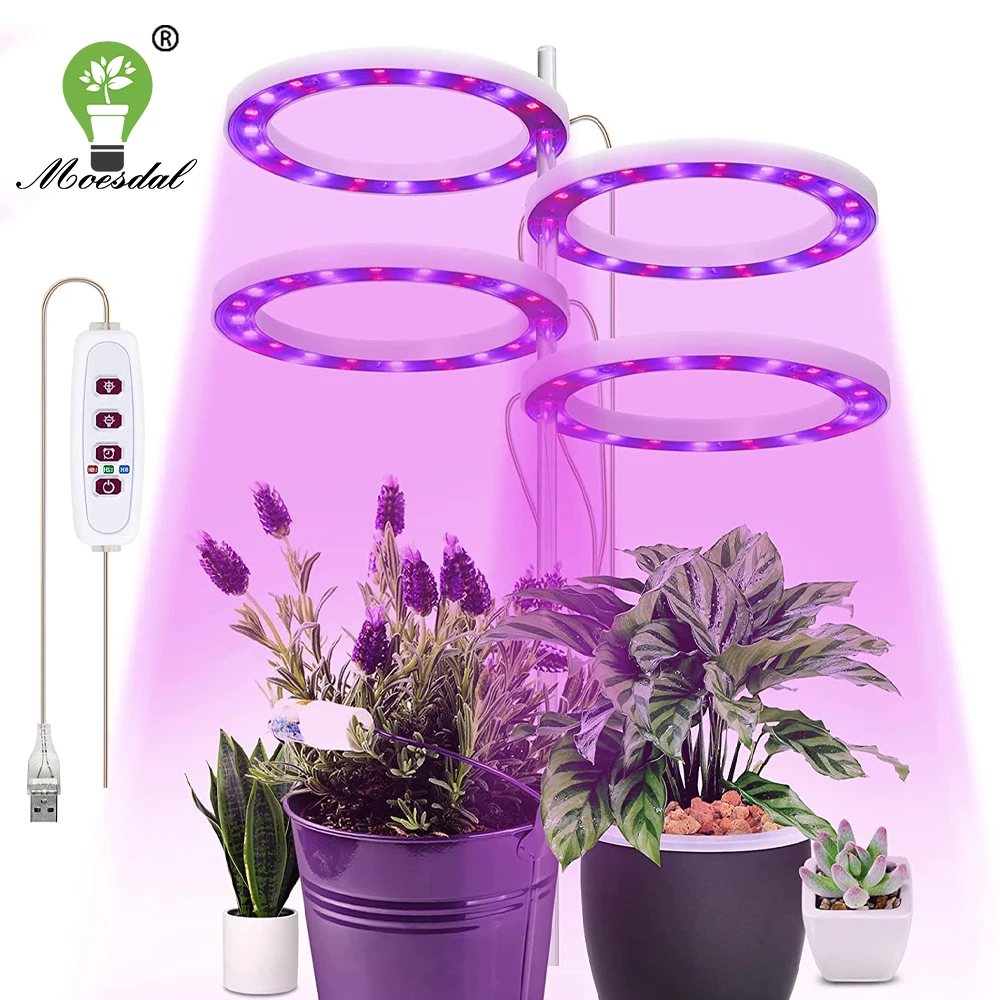 Annular LED Plant Light, Small Growth Light, USB Timing Dimming ...