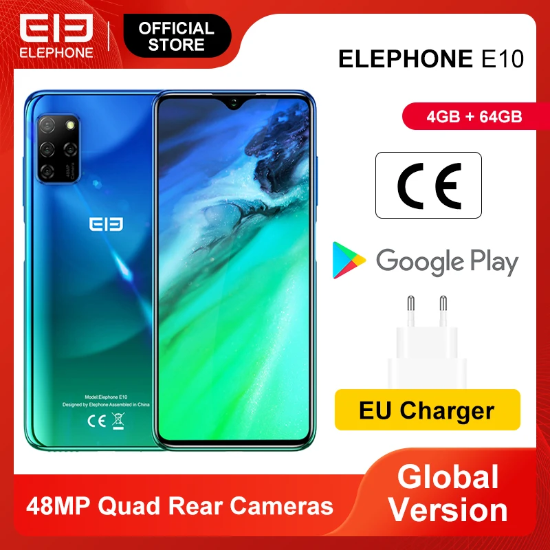 ELEPHONE E10 Smartphone 4GB 64GB 6.5 "Pantalla Waterdrop 48MP Cámaras ...