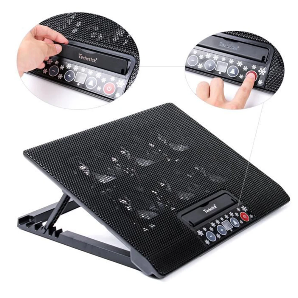 Laptop Coolers PC Cooler Notebook Cooling Pad 2 USB Ports 6 Silent Led ...