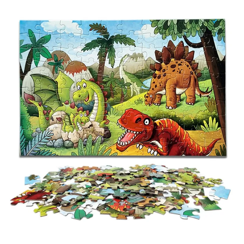 100Pcs-Dinosaur-puzzle-Tyrannosaurus-Rex-Stegosaurus-deltoid-pterosaur ...