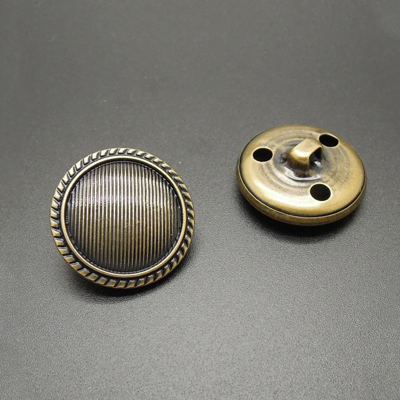 10pcs High grade Round Bronze Copper Buttons Retro Metal Shank Buttons ...
