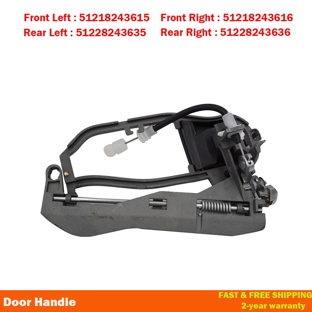 For BMW X5 Off-Road E53 Door Handle Carrier Inner Outside Front Rear ...