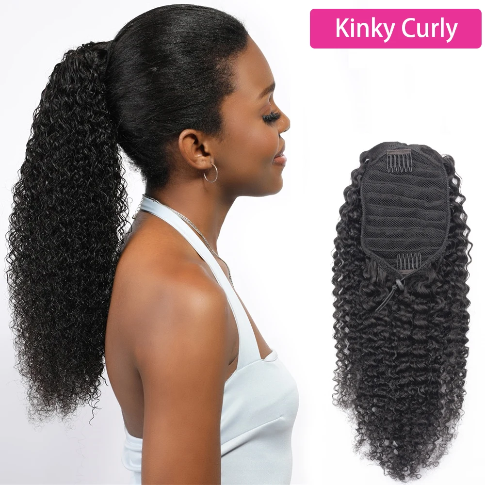 Natural human hair ponytail extensions multiple choices in 12-40inches ...